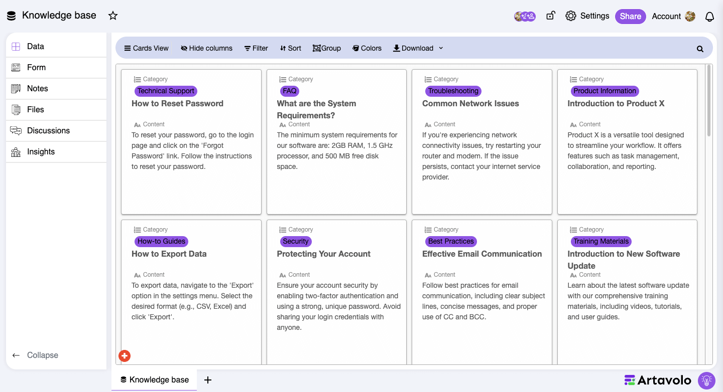 Onboarding — Artavolo.com